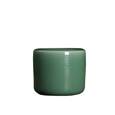 吴国峰梅子青薄胎收藏把玩手工杯