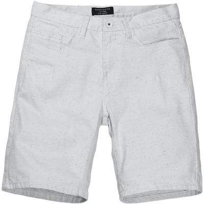 麻吉白色休闲直筒男士沙滩五分裤