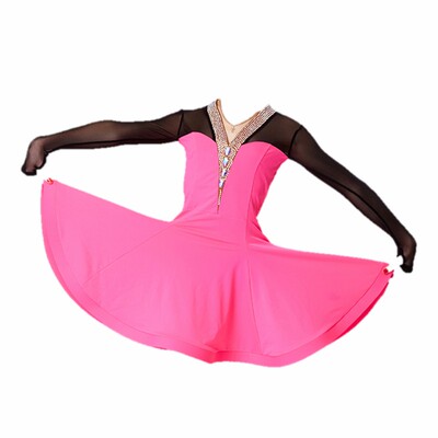 少儿拉丁舞网纱拼接表演裙比赛服