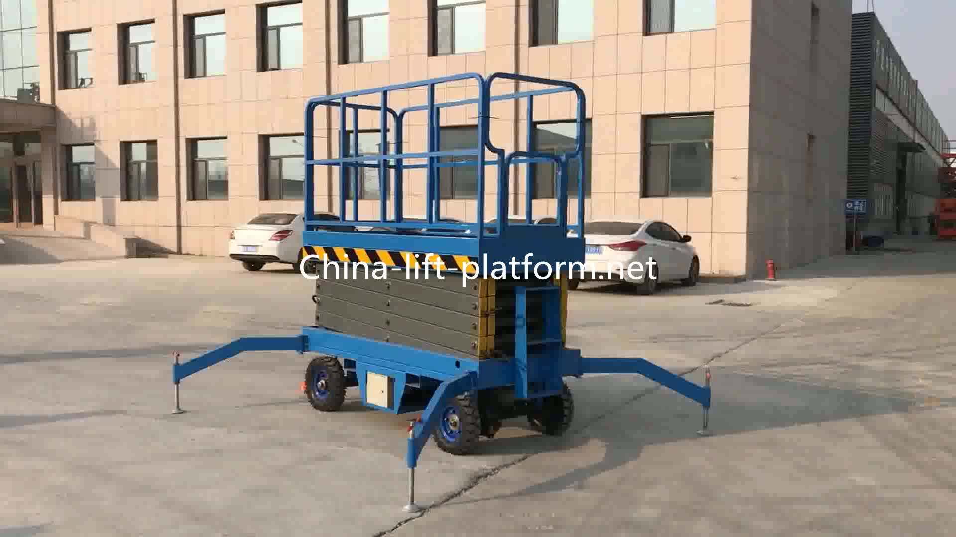 Mobile Four Wheels Hydraulic Scissor Table Lift With Jack Stabilizer ...