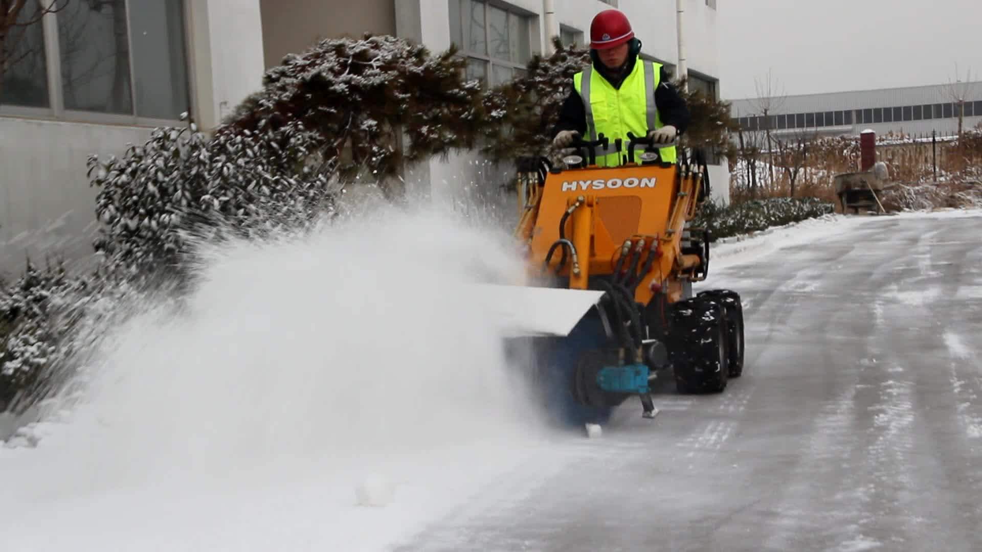 Hysoon Garden Loader Hy380 Mini Skid Steer Loader Front Mounted Snow ...