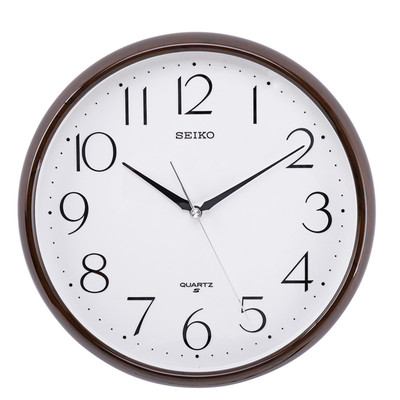 精工日本圆形简约现代风餐厅挂钟