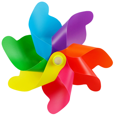 七彩风车地推实木杆大风车户外装饰幼儿园景区公园地摊玩具热卖厚