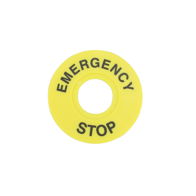 安装孔22mm 外径60mm 急停按钮标牌 黄牌警示告圈EMERGENCY STOP