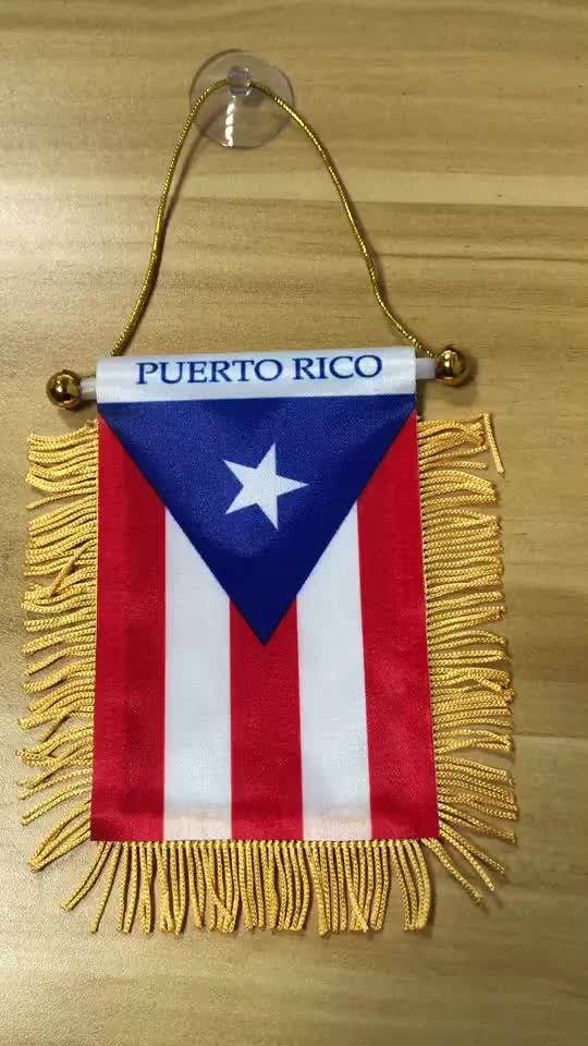 Custom Satin Puerto Rico Pennant Flag - Buy Puerto Rico Pennant Flag ...
