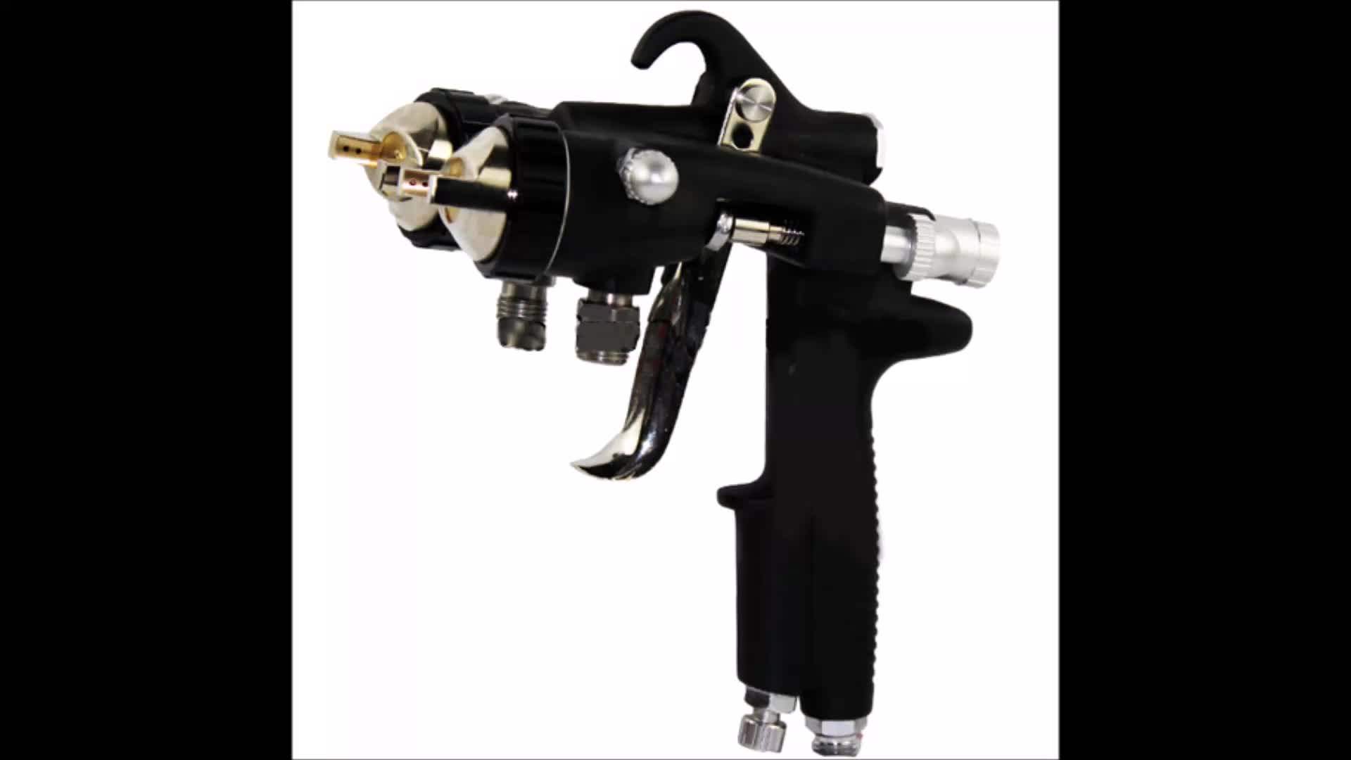 Double Nozzle Chrome/silver Spray Gun Dual Head Spray Gun - Buy Chrome ...