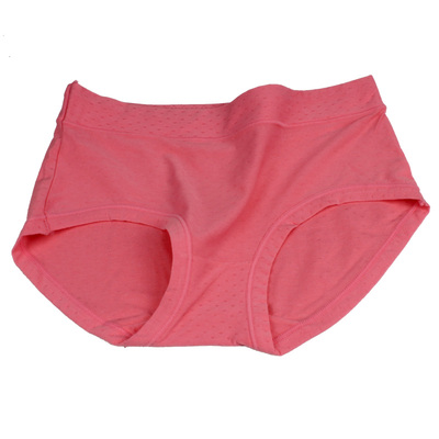 纯色中腰吸汗透气3条女士内裤