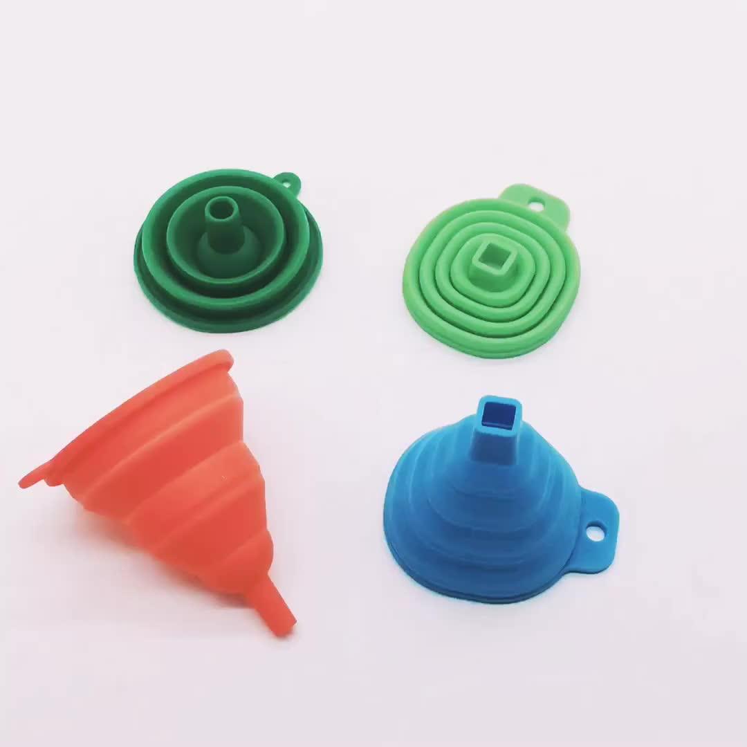 Promotional Fda Silicone Rubber Foldable Funnel For Kitchen Accessories ...