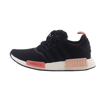 adidas三叶草nmd跑步鞋黑粉