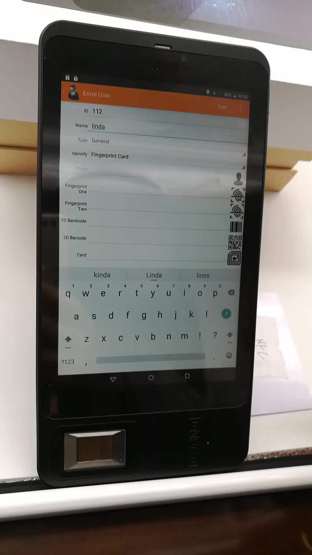 Fp07 Android Mobile Time Recorder Card Swipe Fingerprint Scanner ...
