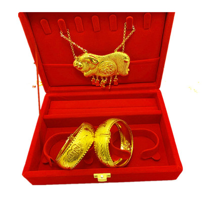 婚庆三金首饰套秀禾服龙凤手镯