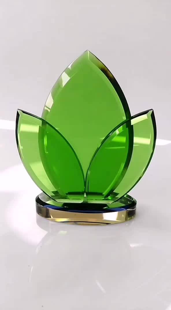 Crystal Personalized Engraving Corporate Green Glass Award Plaque ...