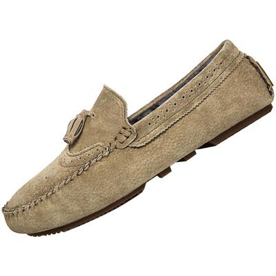 2026新款豆豆鞋男潮流百搭懒人一脚蹬45大码真皮英伦软底休闲皮鞋