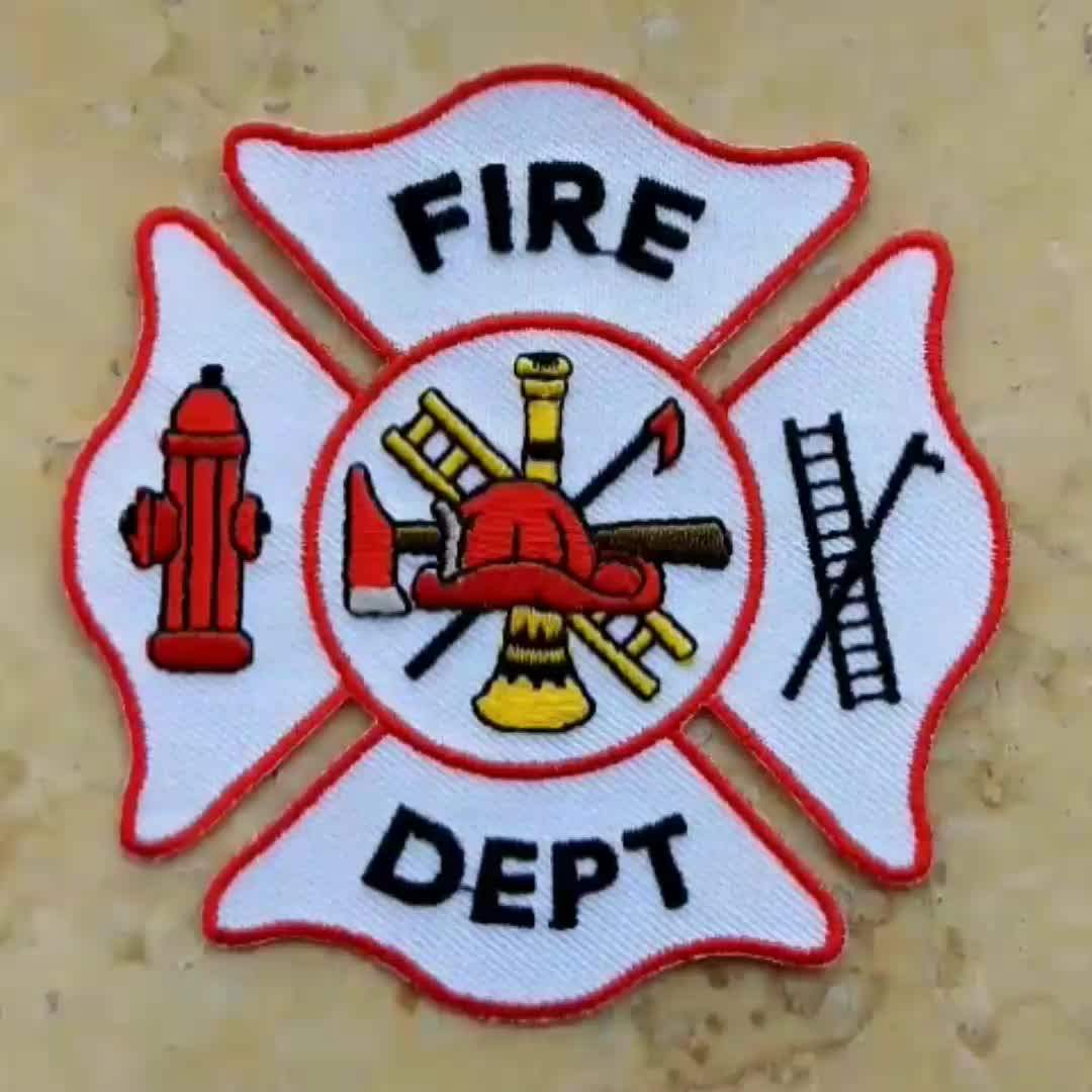 Custom Embroidered Fire Brigade Rescue Department Embroidery Badge ...
