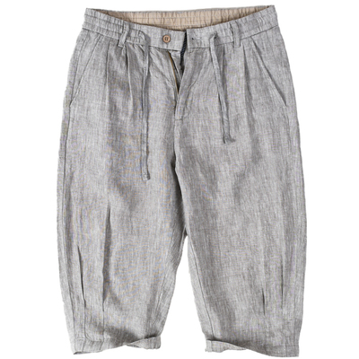 冰丝亚麻七分裤夏季薄款宽松潮