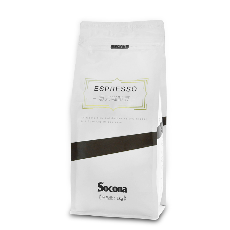 SOCONA意式咖啡豆Espresso深烘焙特浓拼配咖啡豆1KG现磨黑咖啡粉_虎窝淘