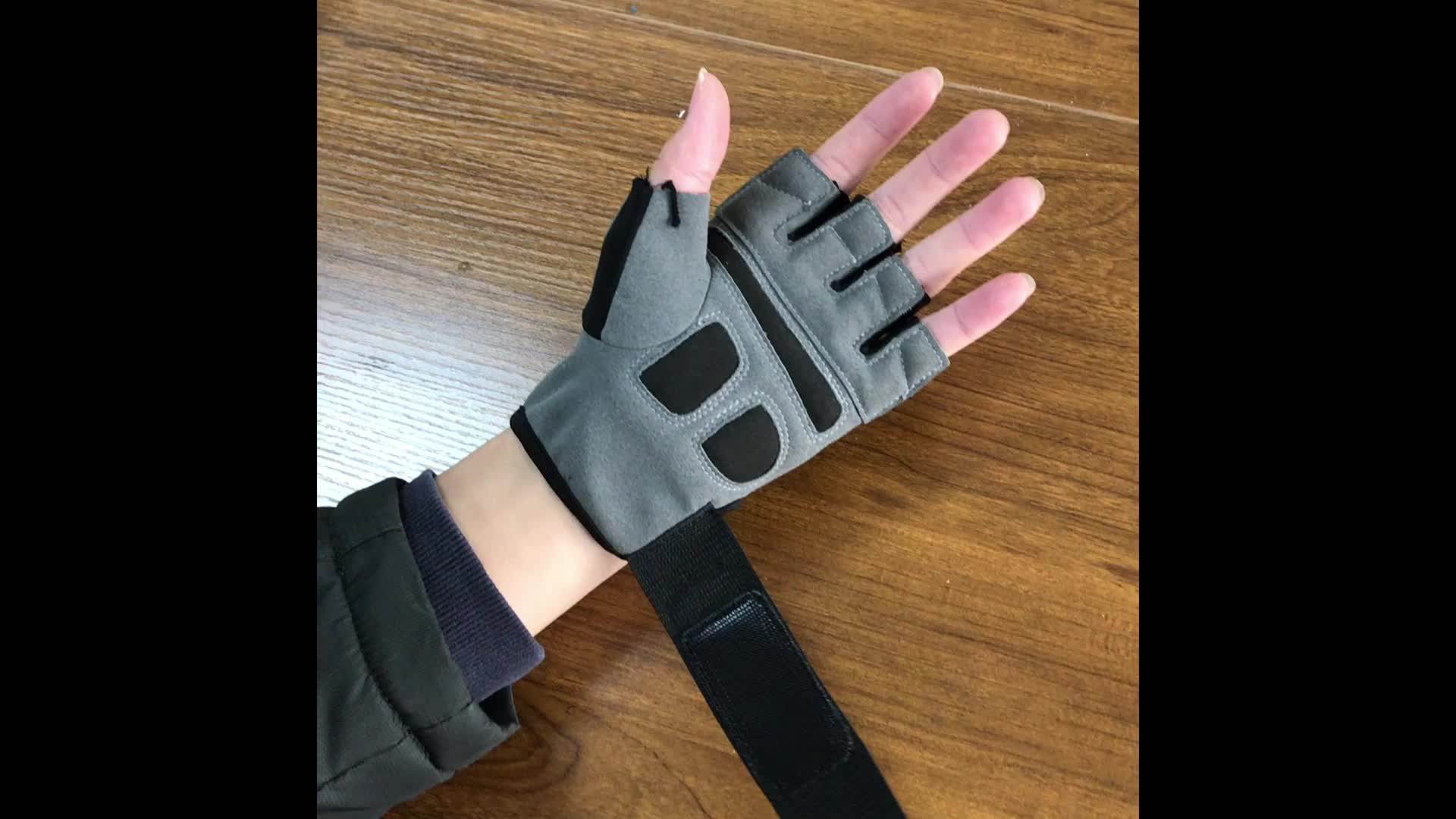 Padded Palm Patch Fingerless Training Bodybuilding Fitness Gym Workout ...