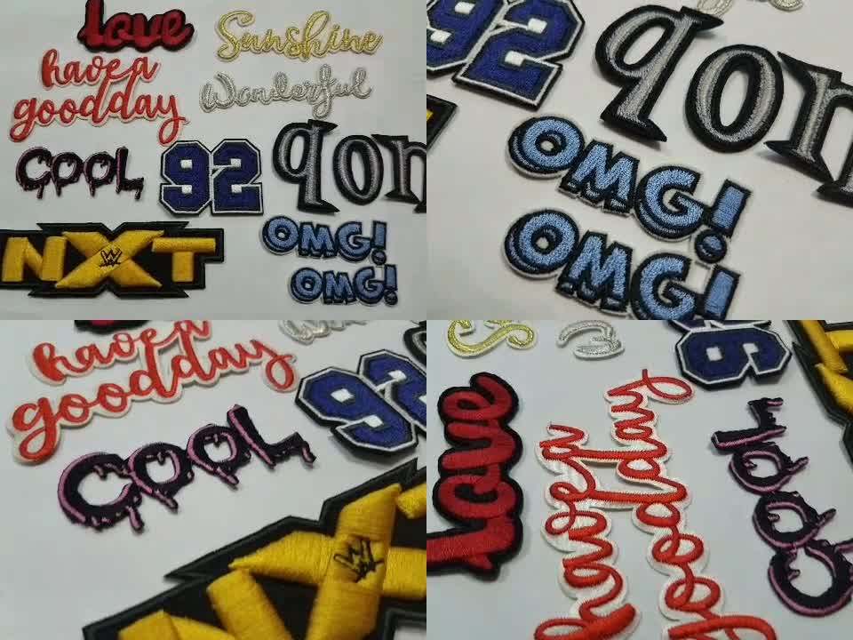 Patch Custom 3d Embroidery Logo Sew On Iron On Embroidered 3d Letters ...