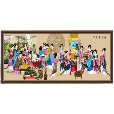 新款钻石画满钻十二金钗大幅点贴