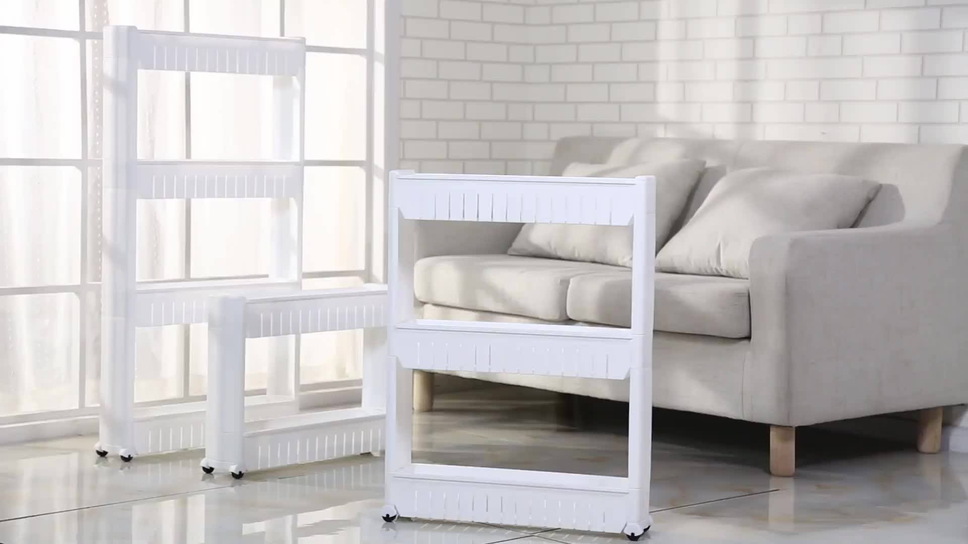 3 Layer Removable Plastic Storage Rack Kitchen Bathroom Crevice ...