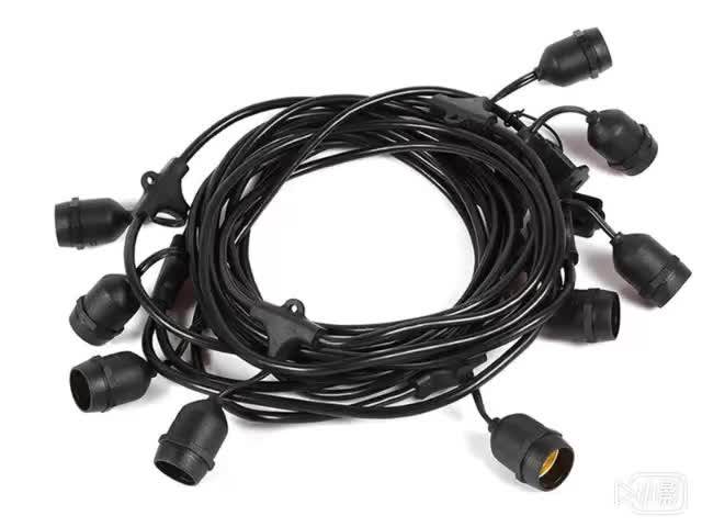 Ac110v Waterproof 48feet Patio Light String 15pcs E26 Sockets S14 Bulb ...