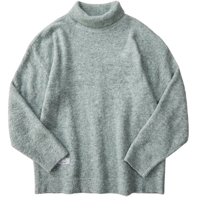 复古大码宽松高领打底圈圈纱