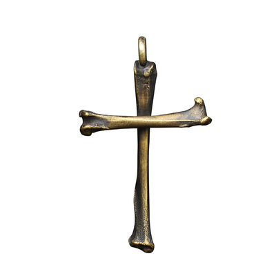 原创手工十字架项链做旧吊坠