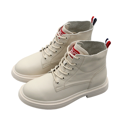 马丁靴牛皮高帮鞋薄款圆头春夏