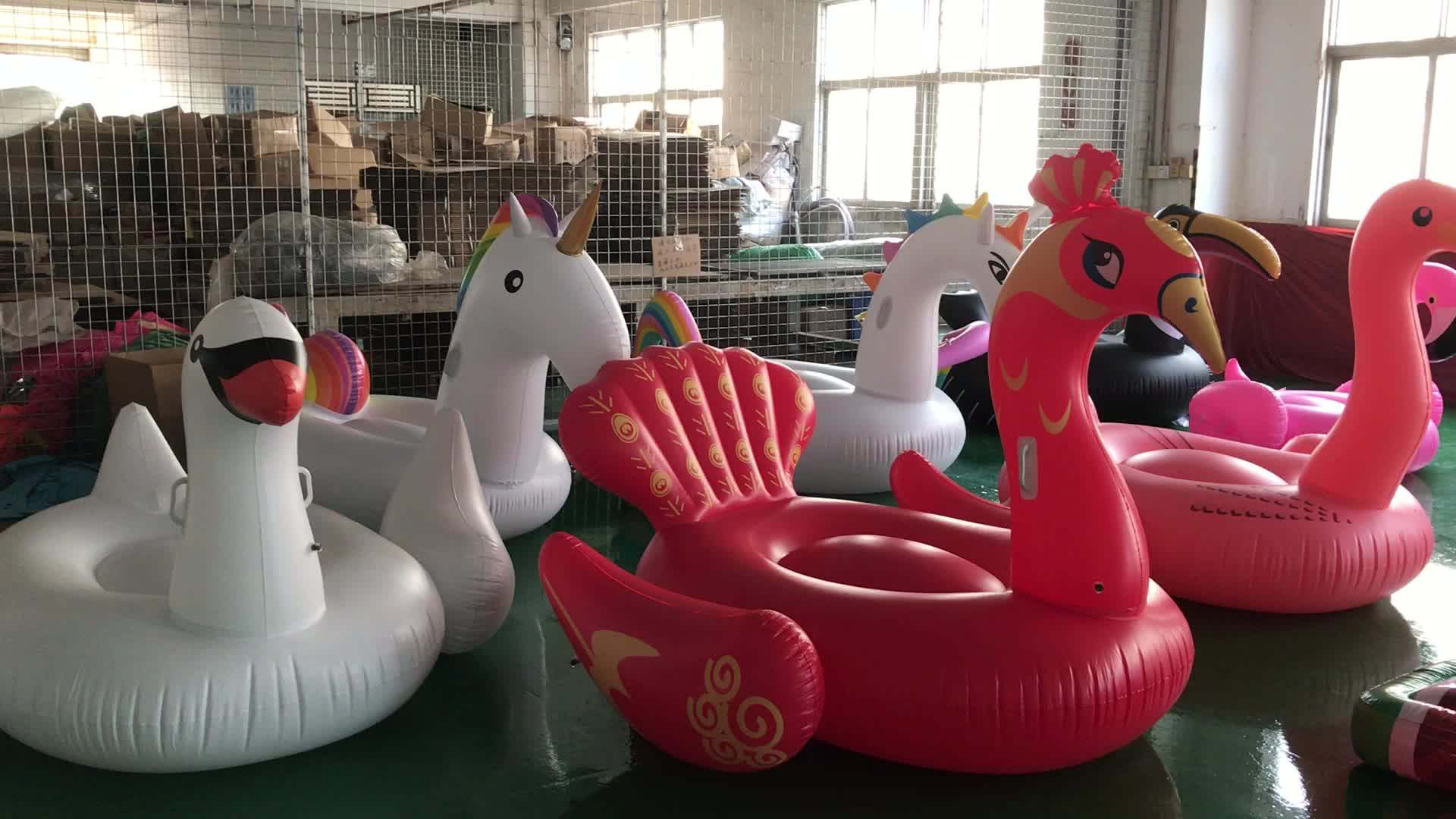 Inflatable Peacock Swimming Pool Floats Ride-on Party Tube Giant Raft ...