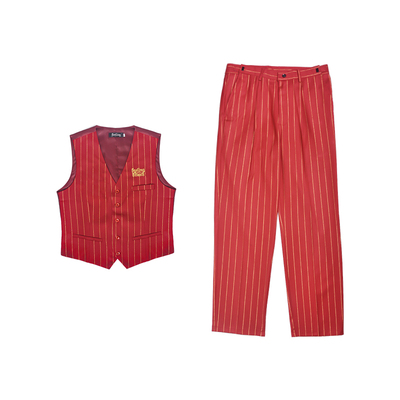 金条纹马甲西裤大人机械舞演出服