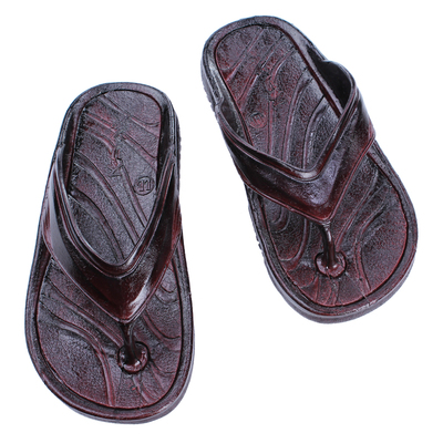 复古户外夹脚简约漆皮男人字拖鞋