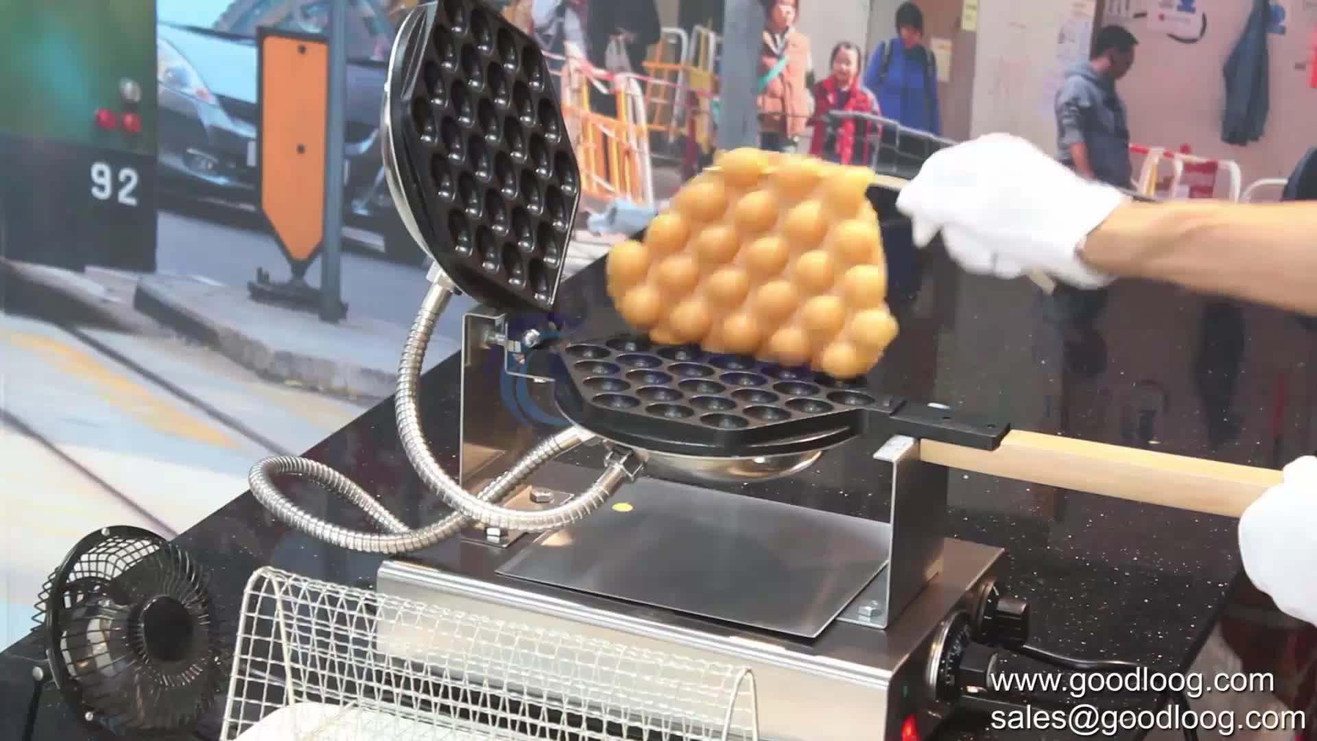 2017 Electric Eggettes Bubble Waffle Maker Stainless Steel Egg Puff ...