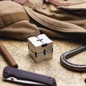 Metal Aluminum Infinity Cube Fidget Toy,Decompression Toys Fidget ...