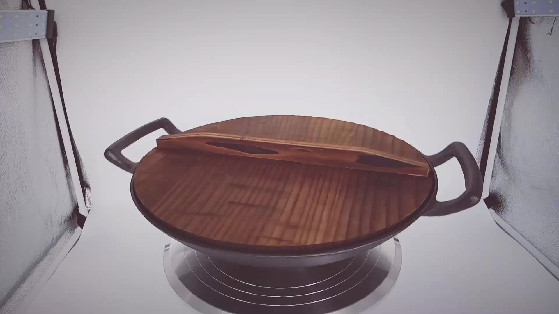 2018 Hot Selling Cast Iron Chinese Wok 40cm Cast Iron Cookware Wok Pan ...