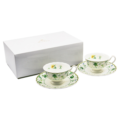 日本鸣海茶杯碟套装骨瓷