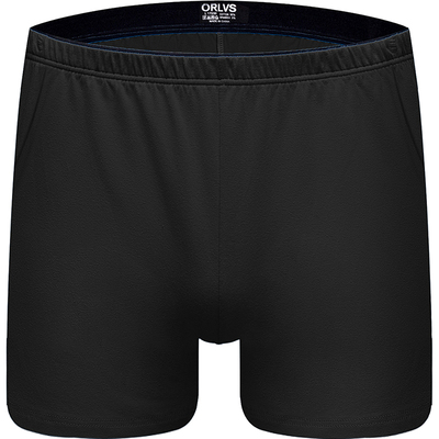 透气平角纯色口袋大码宽松内裤带