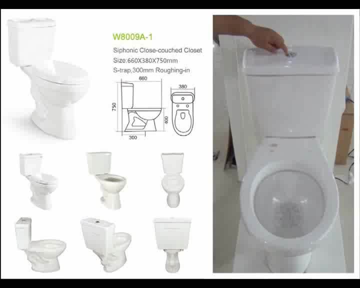 Classical Bathroom Siphon Flushing Two Piece Sanitary Women Wc Toilet ...