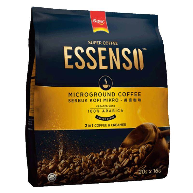 马来西亚 super咖啡Essenso艾昇斯2合1微磨咖啡速溶白咖啡320g/袋_虎窝淘
