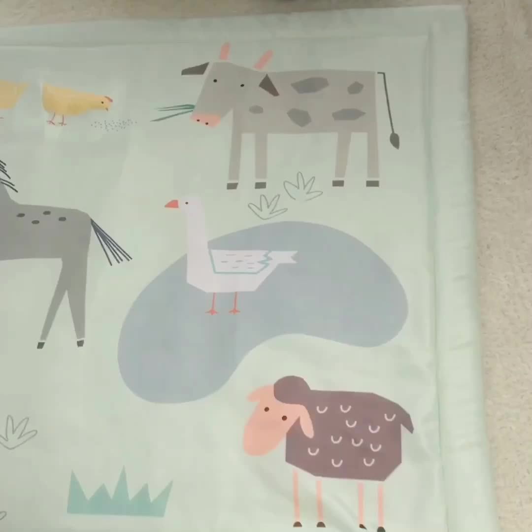 Cartoon Animal Printed Floor Children Baby Play Mat - Buy Baby Play Mat ...