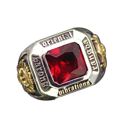 镶嵌宝石方形泰银大气戒指