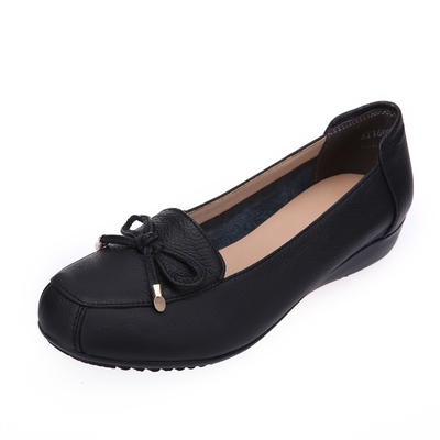 牛筋底真皮防滑软平底休闲鞋