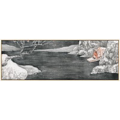 成军横板新中式风沙发背景墙挂画