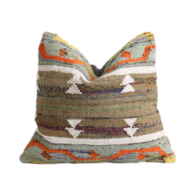 原创抱枕手工机织几何图案棉麻