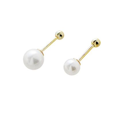 可戴温婉订制14k仿珍珠纯银耳钉
