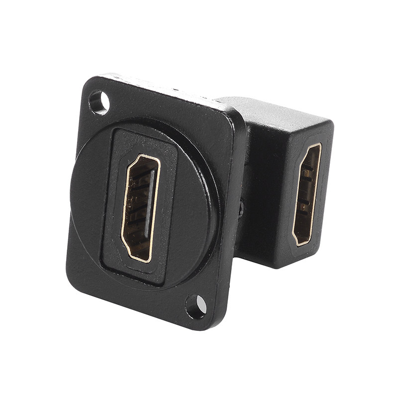 直角90度L弯D型HDMI高清双通对接模块86面板机柜组装底座地面视频_虎窝淘