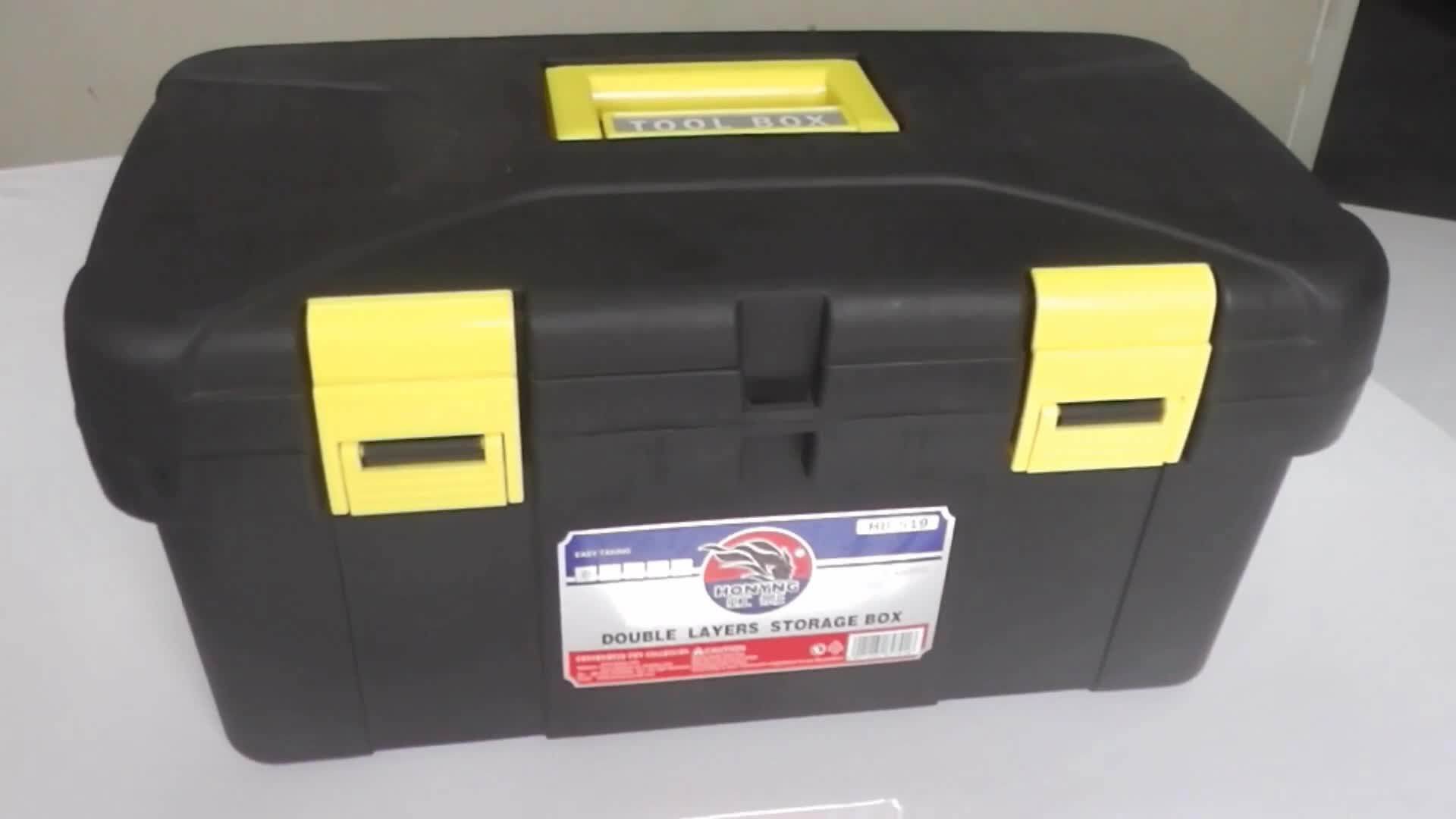 Portable Handled Removable Tray Plastic Tool Box With Customized Logo ...