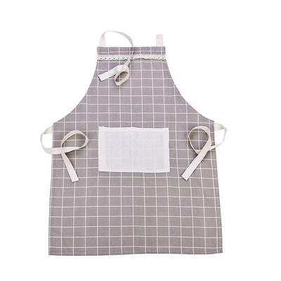 厨房围裙口袋卡通格子