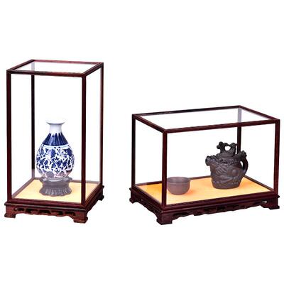 红木防尘宝笼玻璃罩定制工艺品