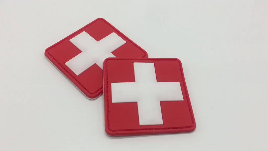 Rubber Garment Label Custom Medical Red Cross 3d Pvc Patch - Buy Custom ...