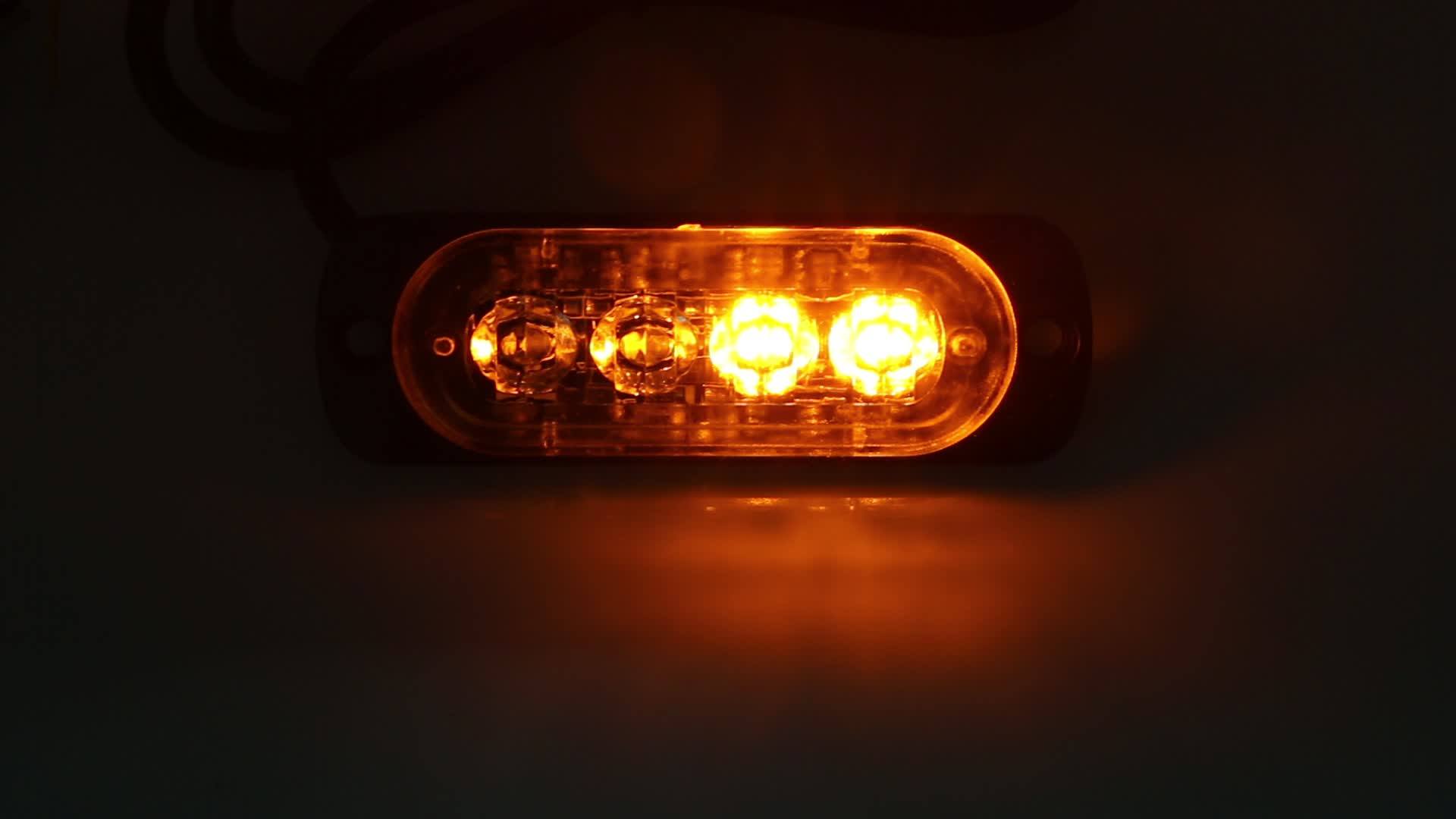 12v Led Emergency Light Amber Red Blue 3w Truck Strobe Led Flashing ...
